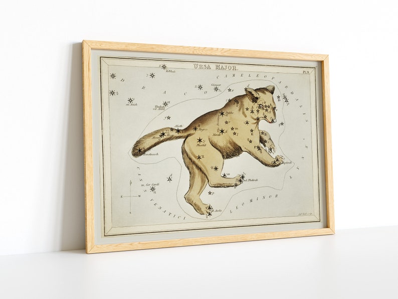 Astronomical Chart Illustration of the Ursa Major Sidney Hal - Etsy