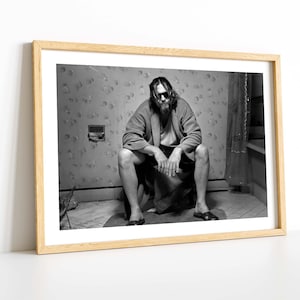 Big Lebowski - the Dude Poster B&W Bathroom Scene - Black and White ...