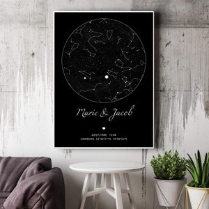 Printed Custom Sky Map Stars Star Big Personalized Poster A Lot of ...