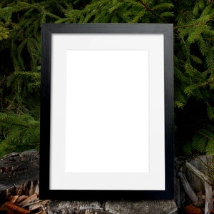 Wood Frame With Mat for Your Print Black, White, Walnut, Natural ...