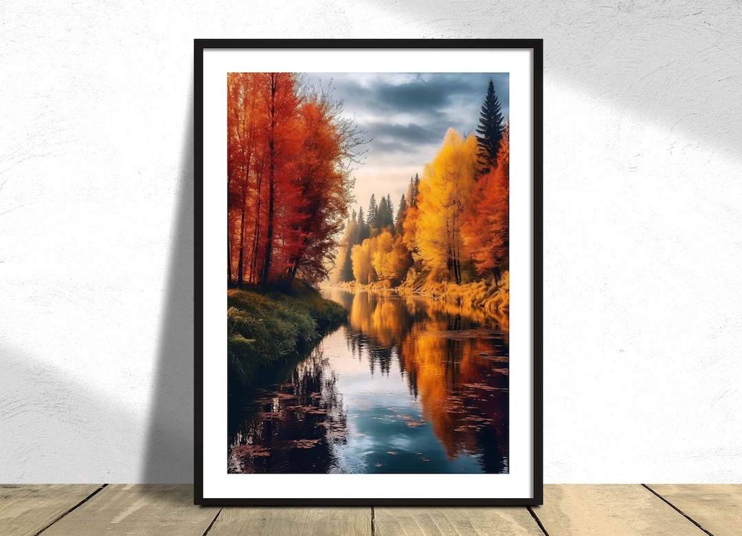 Autumn Landscape | Autumn Poster, Seasons Print, Colourful Poster ...
