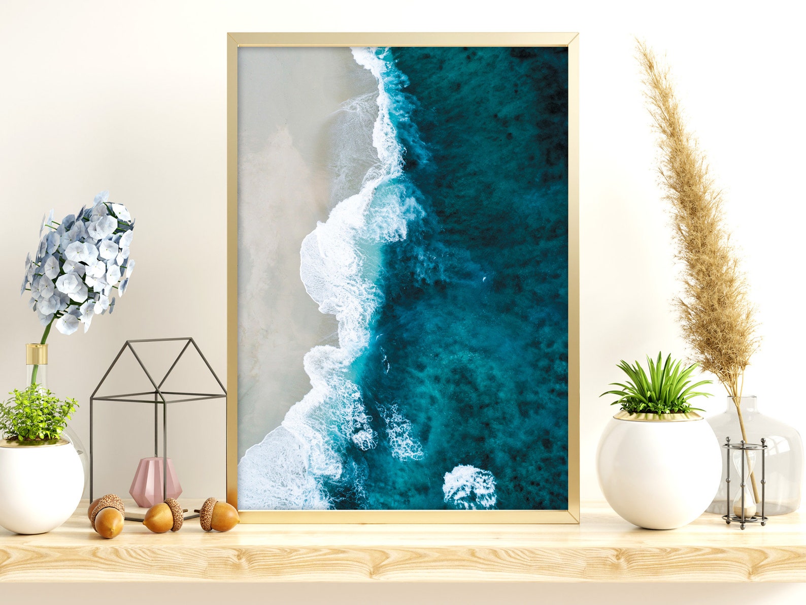Ocean Waves Beach - Printed Poster Wallposter Posters Wallgallery Art ...