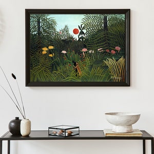 Virgin Forest With Sunset - Henri Rousseau | Forest Poster ...