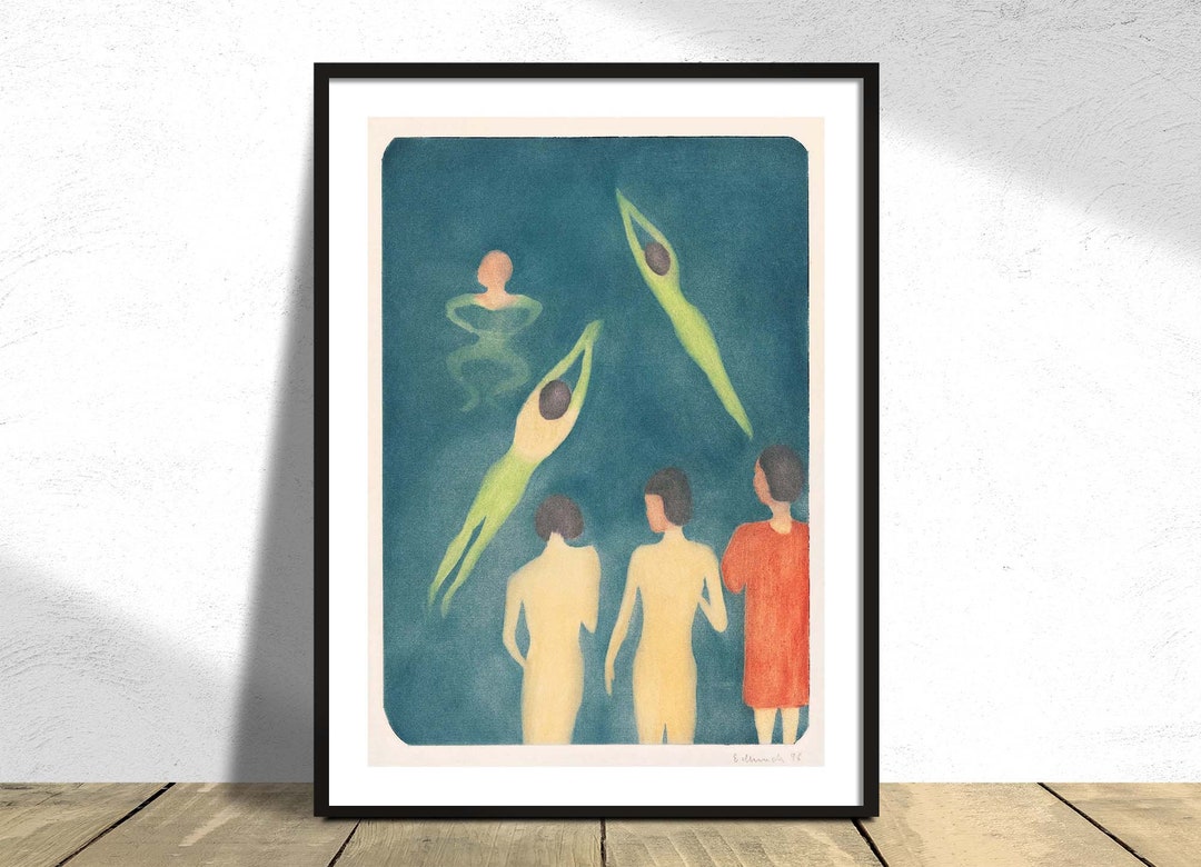 Boys Bathing - Edvard Munch | Poster Reproduction, Old Illustration ...