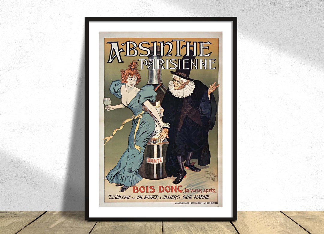 Absinthe Parisienne I Advertising Poster, Bar Kitchen Decoration ...