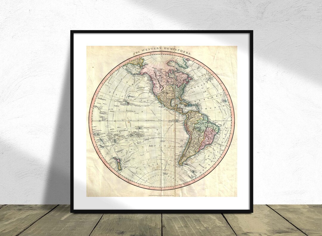 Map of the Western Hemisphere (america, Polynesia) - John Cary I Square ...