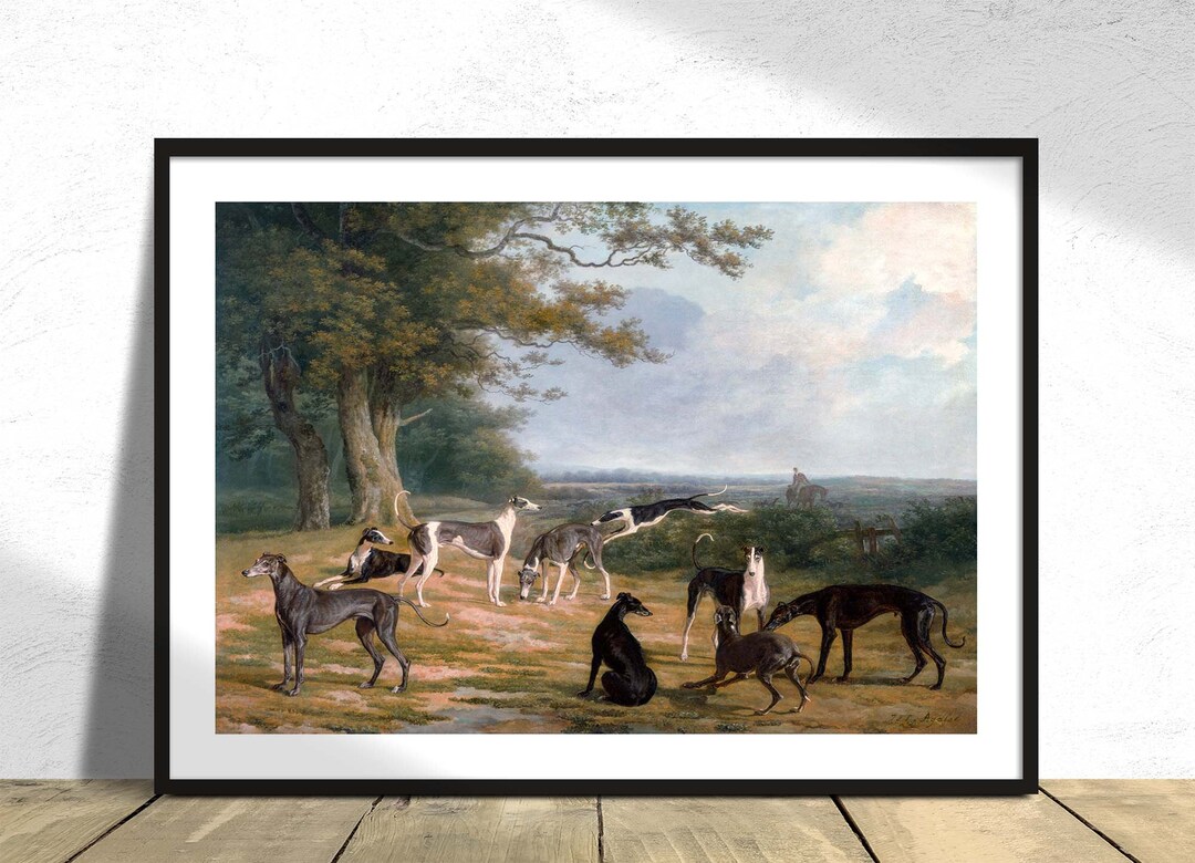 Nine Greyhounds in a Landscape-jacques–laurent Agasse | Classic Art ...