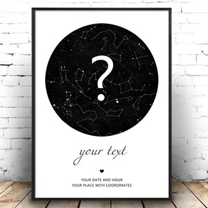 Printed Custom Sky Map Stars Star Big Personalized Poster A Lot of ...