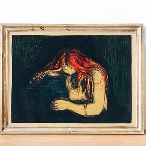 The Vampire II - Edvard Munch | Famous Art, Poster Reproduction, Old ...