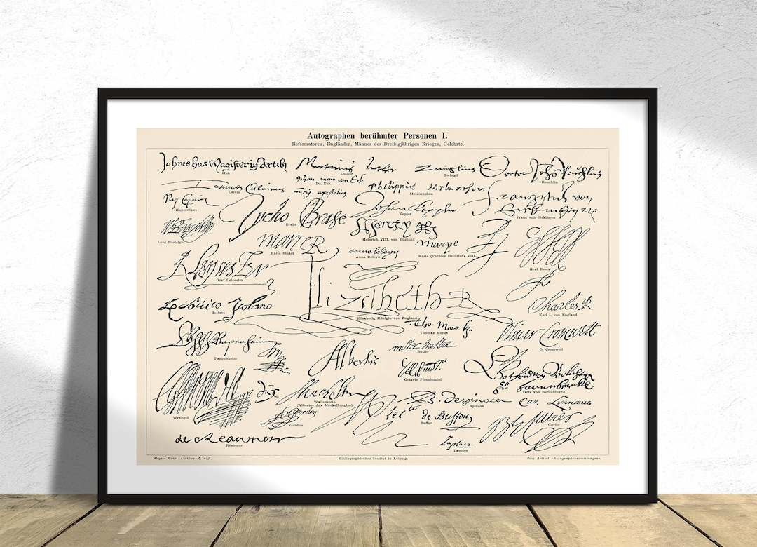 Autographs of Famous Figures 1 (1894) - Reproduction Print, Letters ...