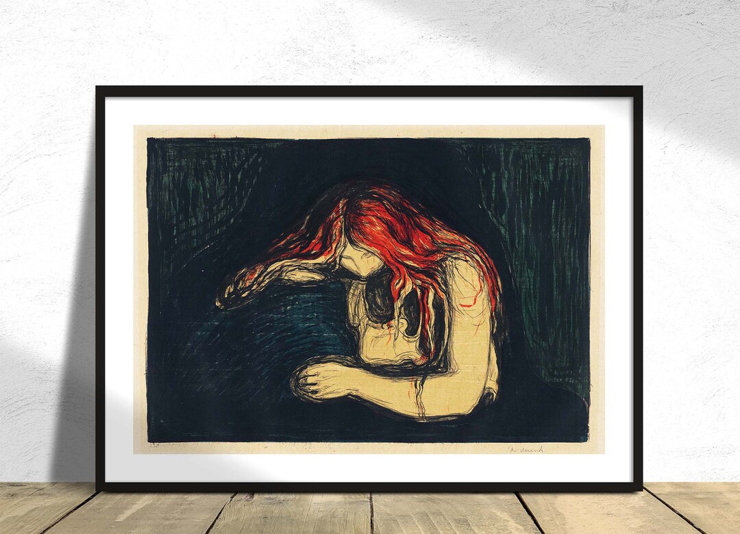 The Vampire II - Edvard Munch | Famous Art, Poster Reproduction, Old ...