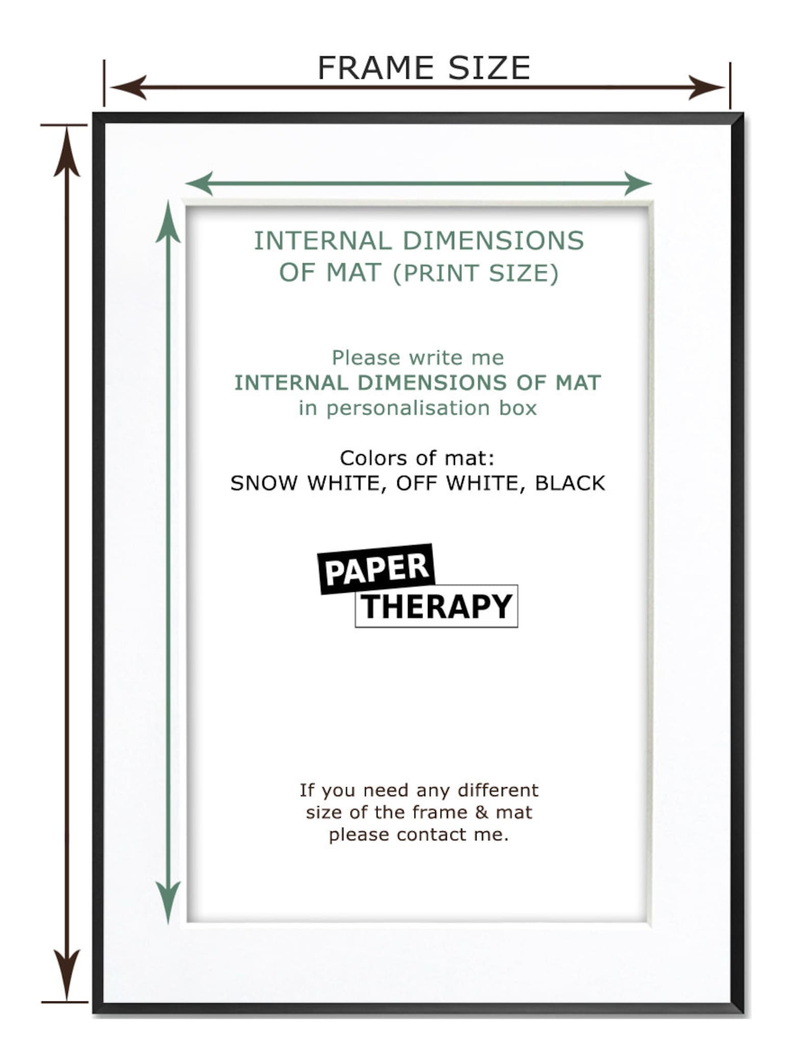 Wood Frame With Mat for Your Print Black, White, Walnut, Natural ...