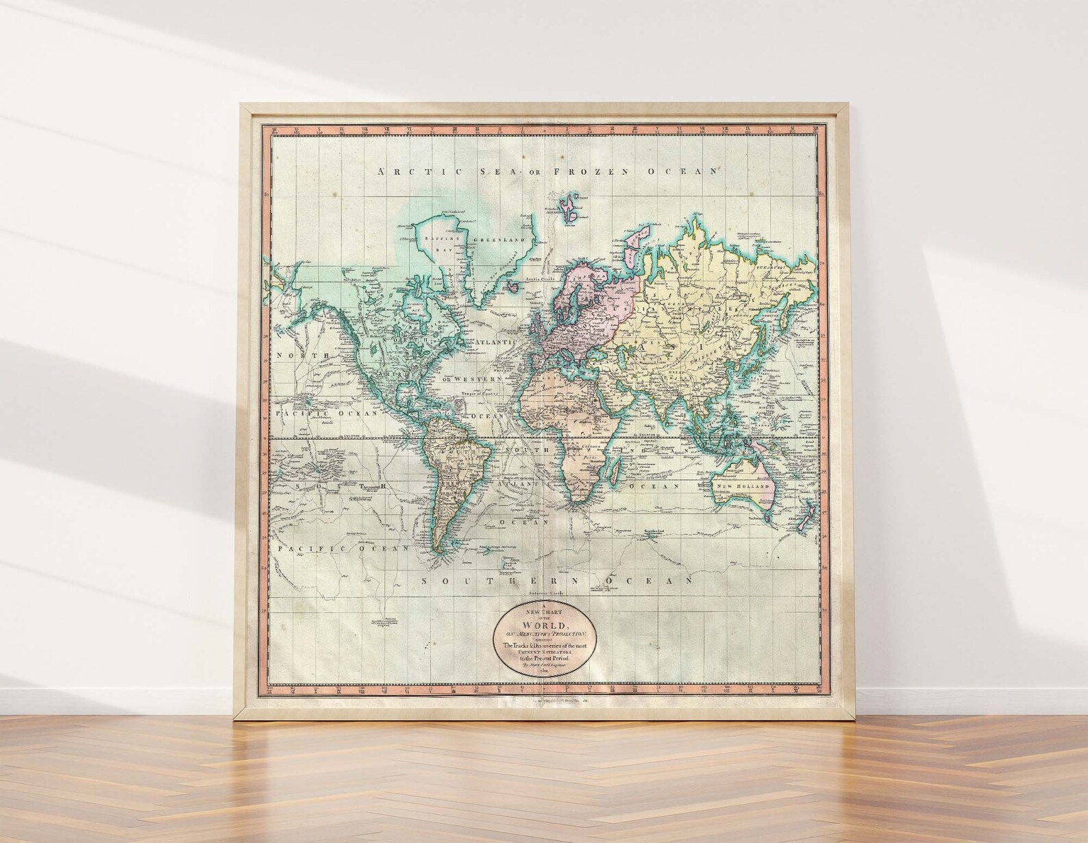 Map of the World on Mercator Projection - John Cary I Square Print ...