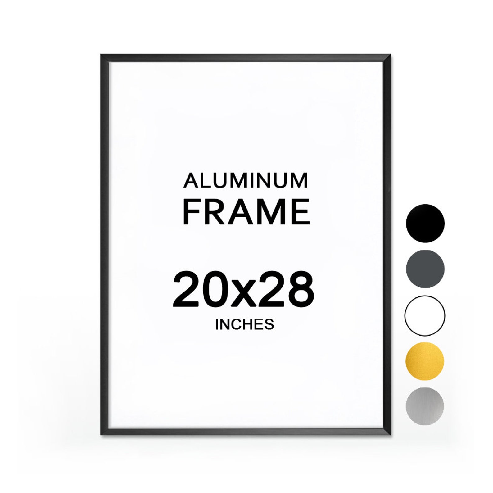 20x28 Aluminum Frame / Colors: Black White Graphite Silver | Etsy