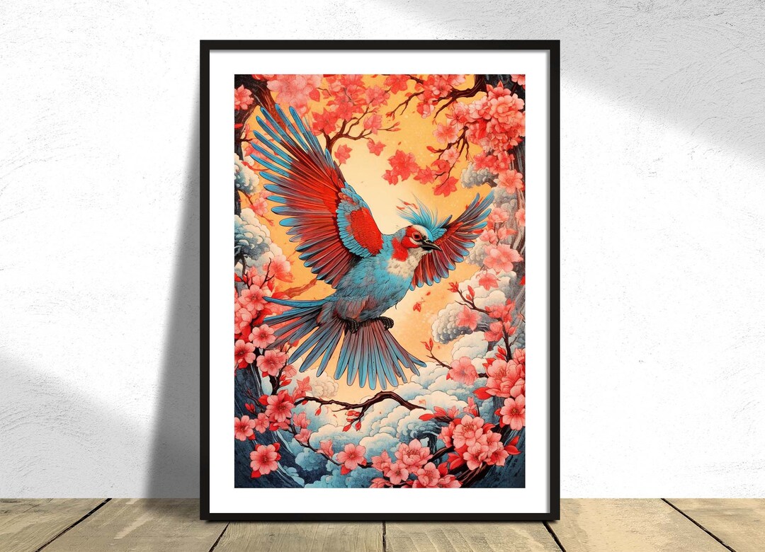 Bird of Freedom | Graphic Art, Bird Poster, Colourful Print, Ukiyo-e ...