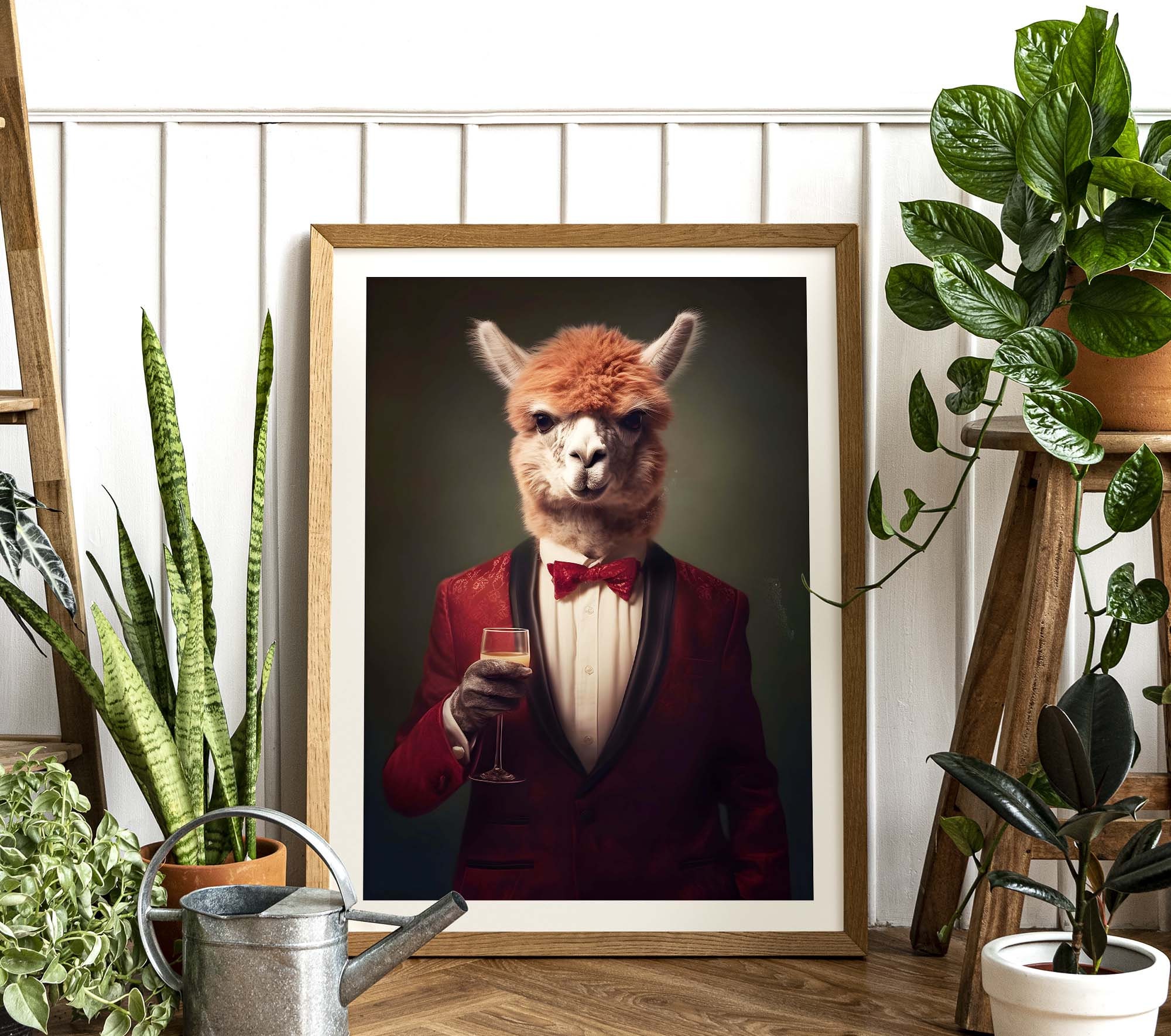 Alpaca in a Suit | Graphic Art, Alpaca Poster, Funny Poster, Abstract ...