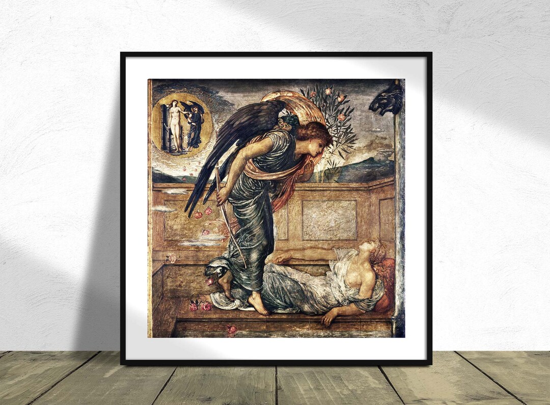 Cupid and Psyche Cupid Finding Psyche Asleep by a Fountain Edward ...