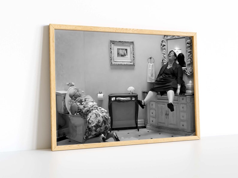 Bridesmaids B&W Movie Poster Bathroom Scene - Restroom Picture - Funny ...
