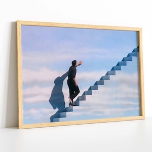 The Truman Show Movie Poster Stairs Scene - Jim Carrey, Truman Burbank ...