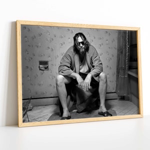 Big Lebowski - the Dude Poster B&W Bathroom Scene - Black and White ...