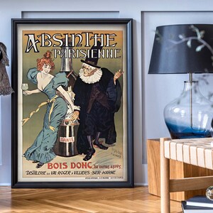 Absinthe Parisienne I Advertising Poster, Bar Kitchen Decoration ...
