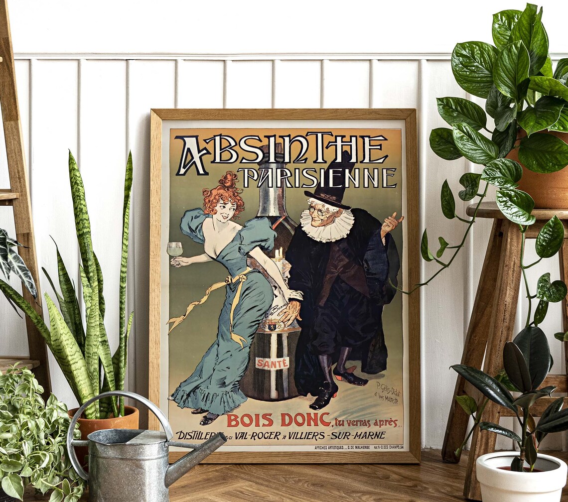 Absinthe Parisienne I Advertising Poster Bar Kitchen - Etsy