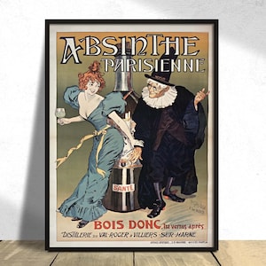 Absinthe Parisienne I Advertising Poster, Bar Kitchen Decoration ...