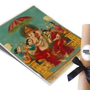 Ganapati With His Consorts Riddhi and Siddhi, India| Hinduism Poster ...