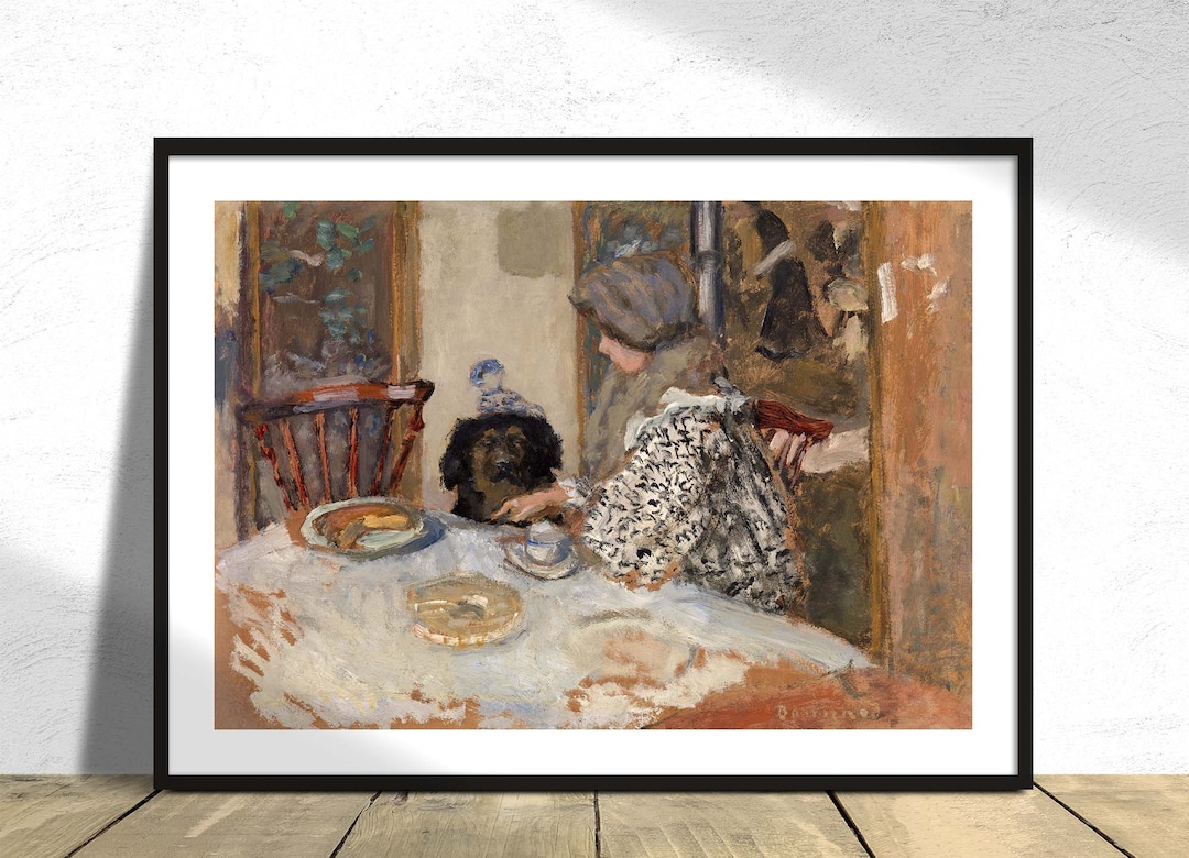 Woman and Dog at Table- Pierre Bonnard I Family Poster, French Print ...