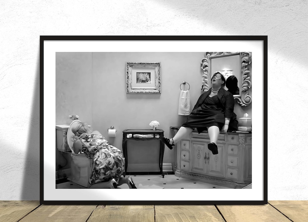Bridesmaids B&W Movie Poster Bathroom Scene - Restroom Picture - Funny ...
