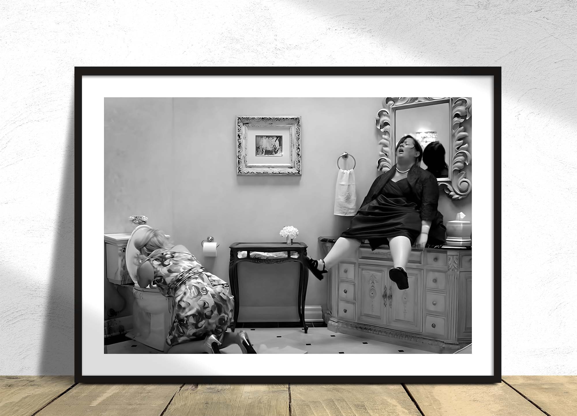 Bridesmaids B&W Movie Poster Bathroom Scene - Restroom Picture - Funny ...