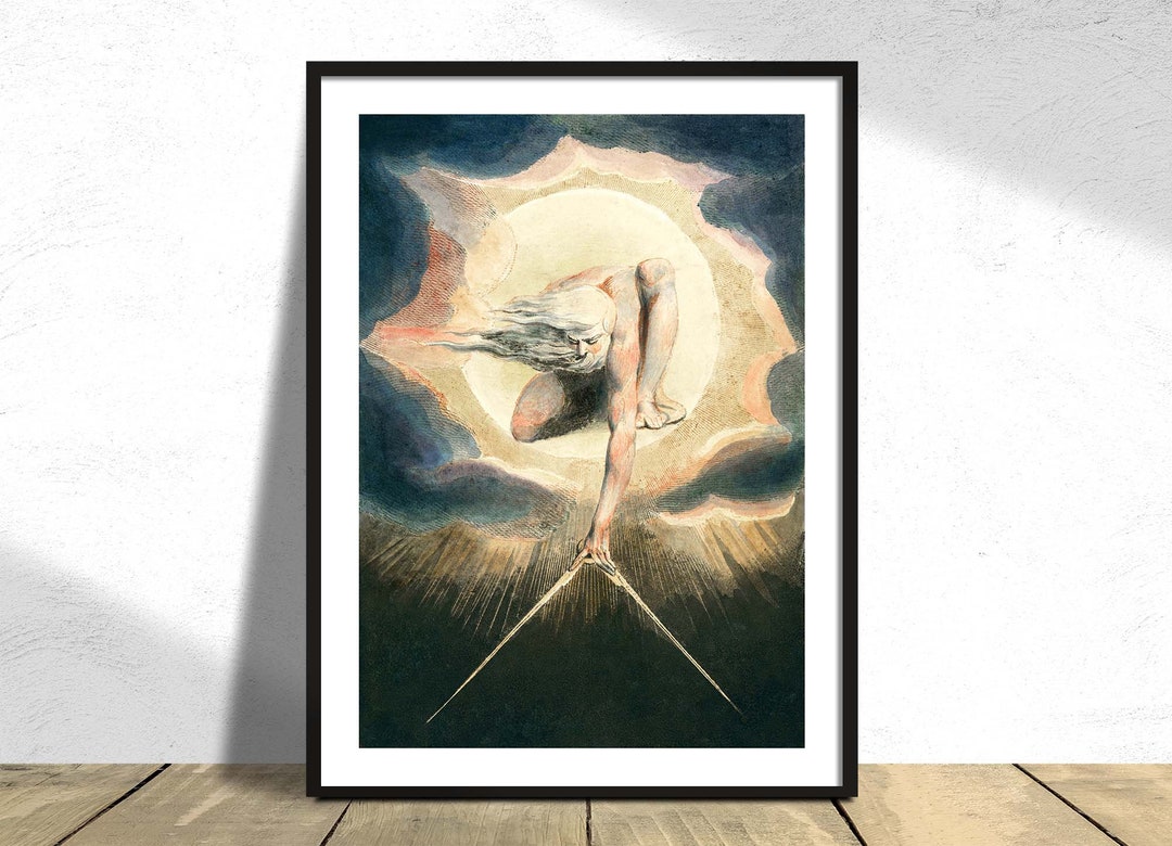 Ancient of Days Setting a Compass to the Earth - William Blake| Vintage ...