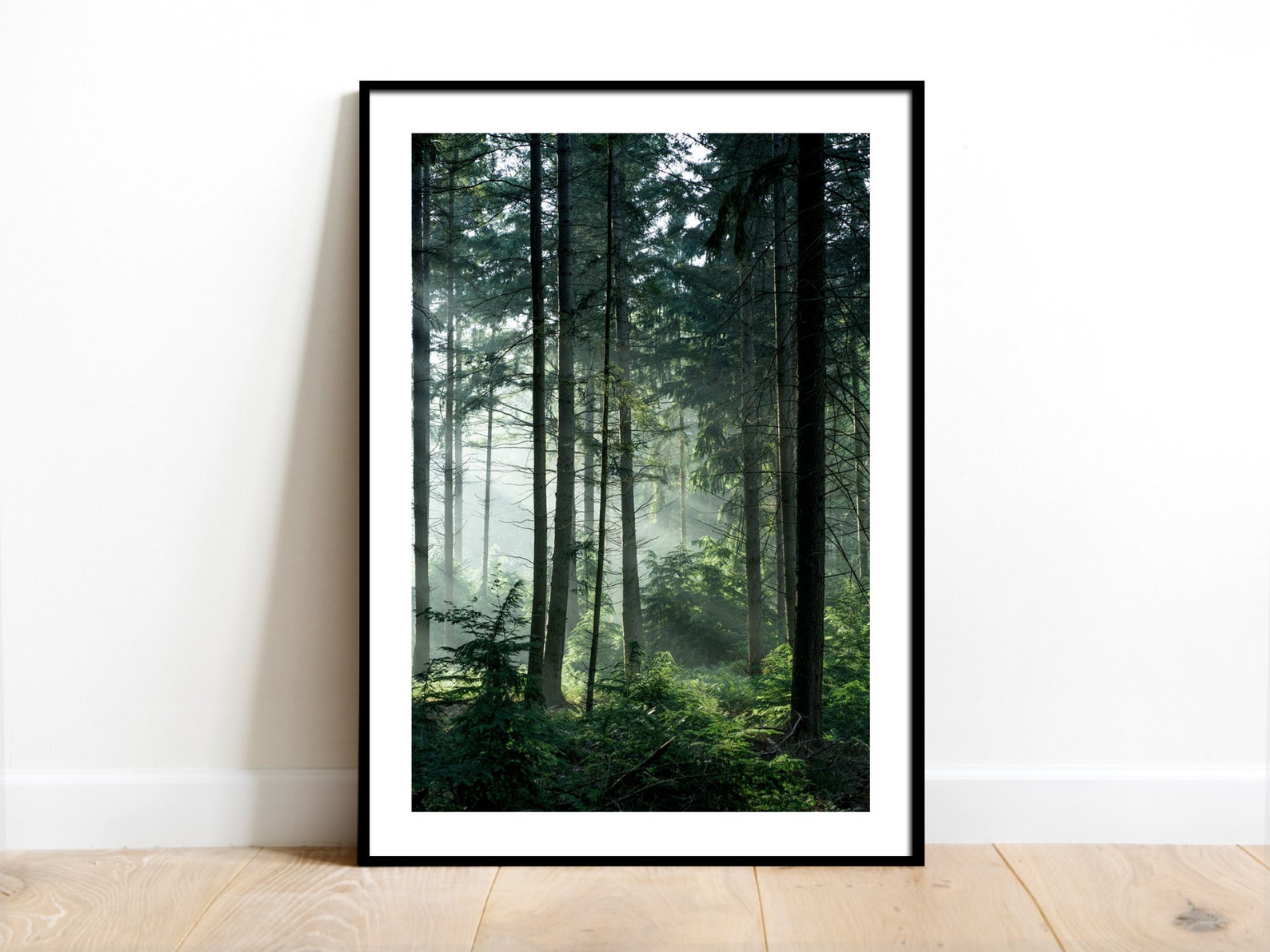 Mysterious Forest - Poster Wall Art, Forest Print, Green Trees, Nature ...