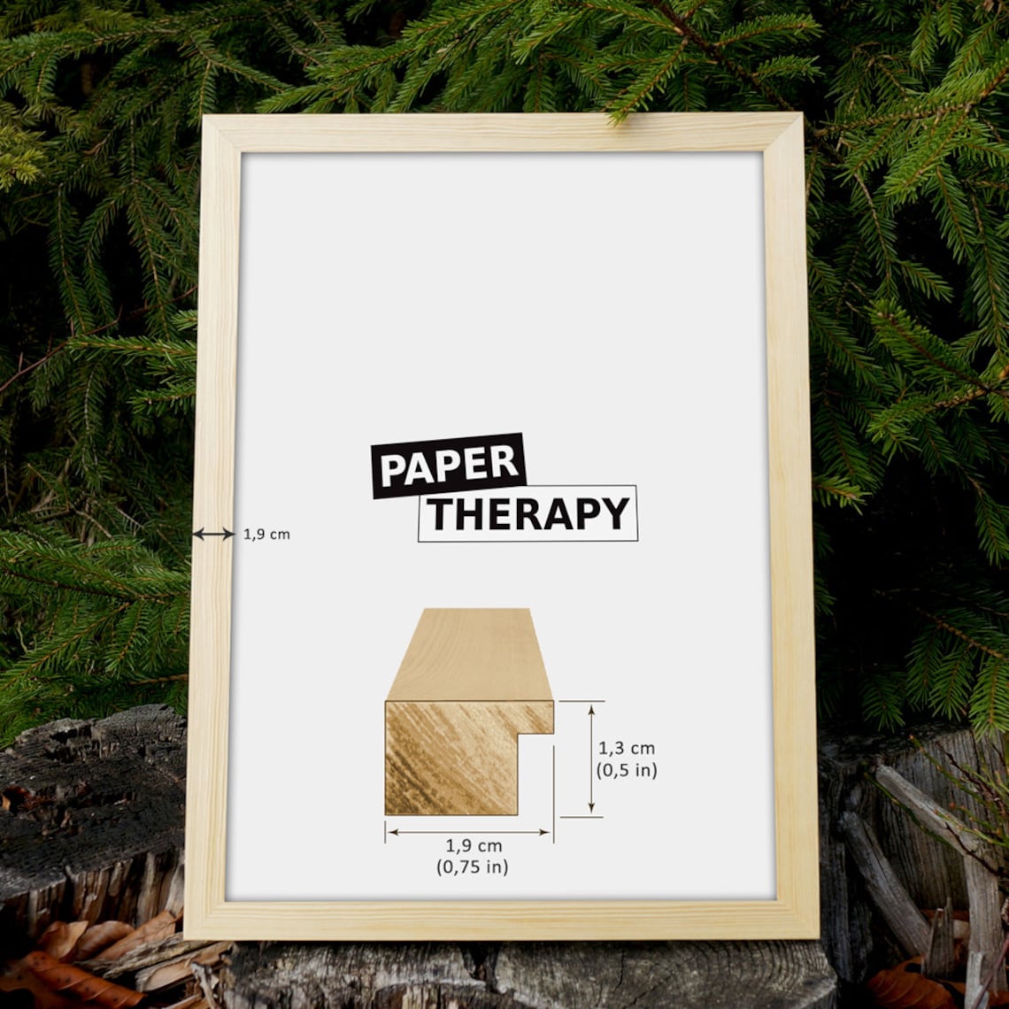 Natural Wood Frame - 3 Colors: Natural, Black, Walnut. Any Size 70x100 ...