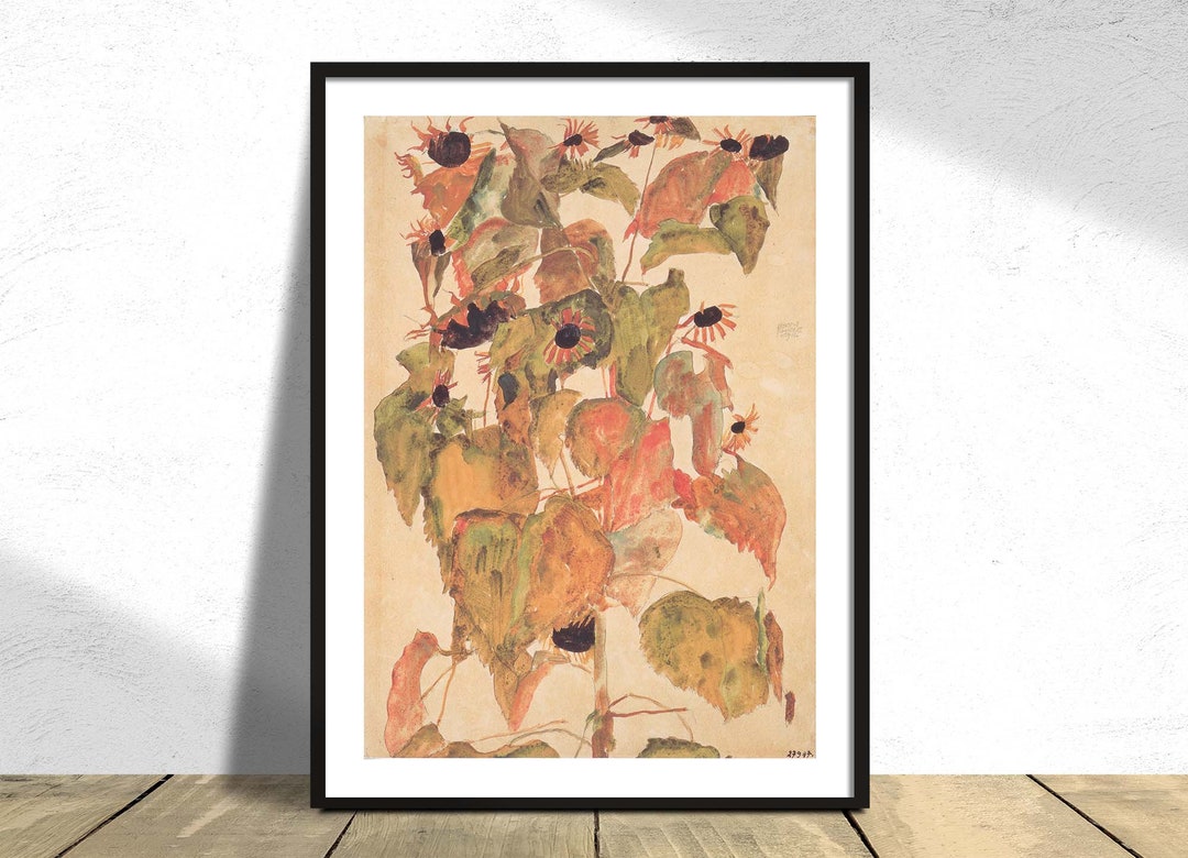 Sonnenblumen - Egon Schiele | Sunflowers Poster, Austrian Expressionism ...
