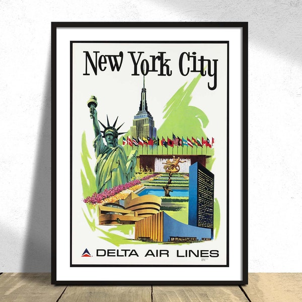 Vintage Delta Air Lines Poster - Etsy
