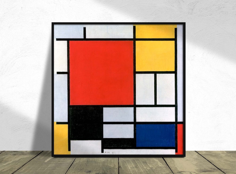 Composition With Red, Yellow, Blue and Black - Piet Mondrian I Square ...