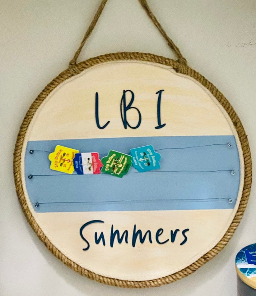 Custom Beach Badge Display Wall Hanger - Custom Laser Cut- LBI - Custom ...