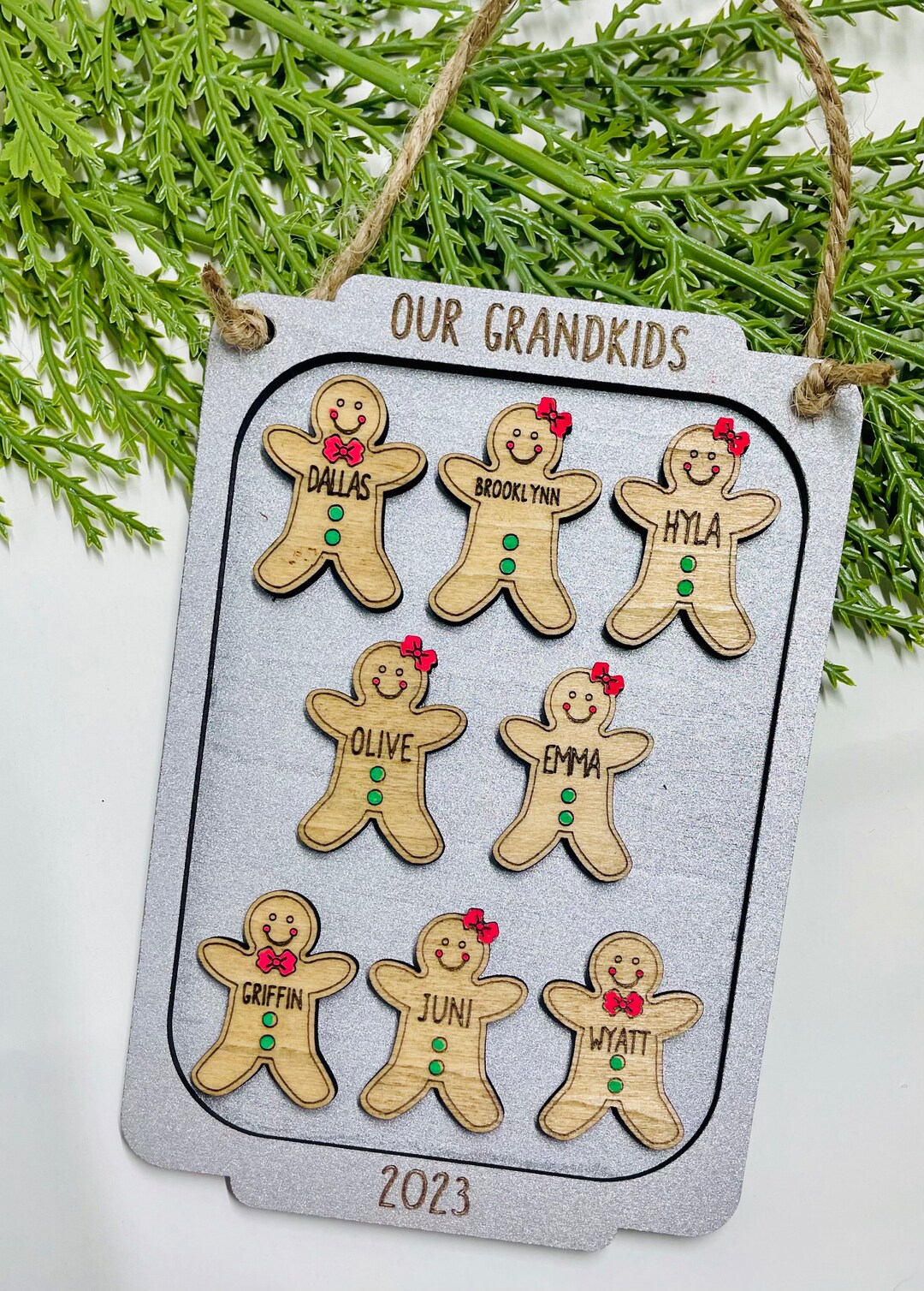 Gingerbread Family Personalized Laser Engraved Wooden Ornament ...