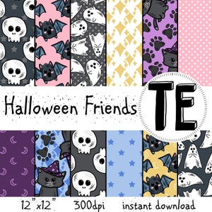 Halloween Digital Paper Pack Seamless Patterns of Spooky - Etsy