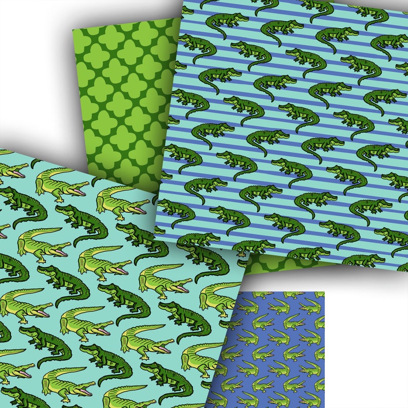 Alligator Digital Paper Pack 12x12 300dpi Seamless | Etsy