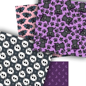Halloween Digital Paper Pack Seamless Patterns of Spooky - Etsy