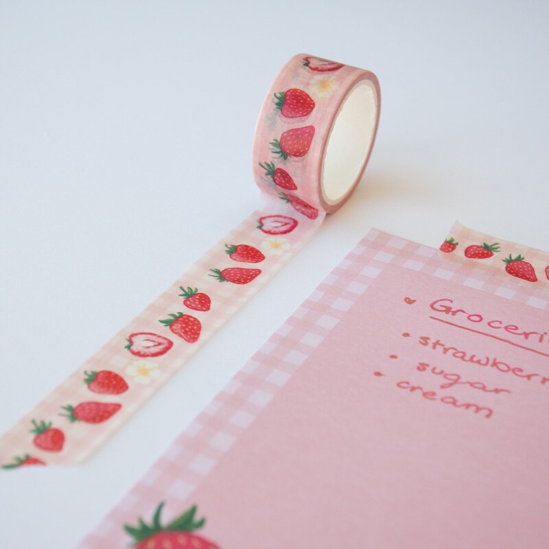 Strawberry Washi Tape - Etsy