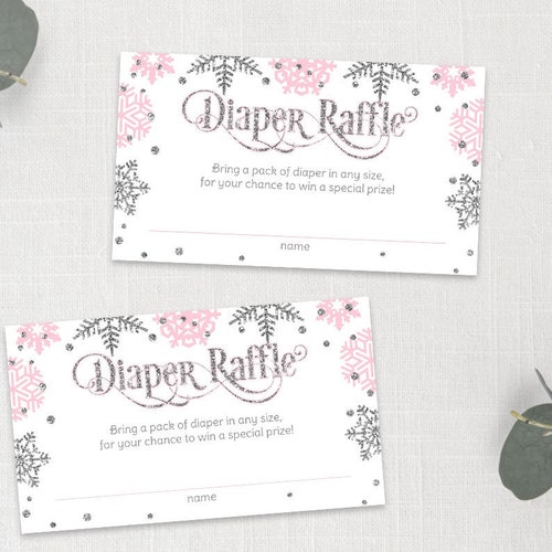 Winter Diaper Raffle Sign Winter Wonderland Baby Shower | Etsy