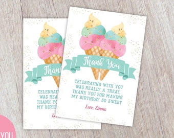 Ice cream thank you | Etsy