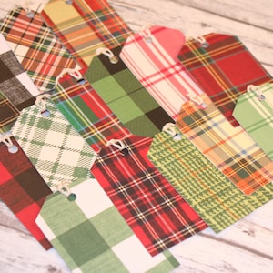 Plaid Christmas Gift Tags, Holiday Gift Tags, Plaid Gift Tags, Set of ...