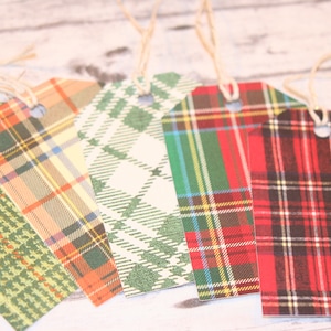 Plaid Christmas Gift Tags, Holiday Gift Tags, Plaid Gift Tags, Set of ...