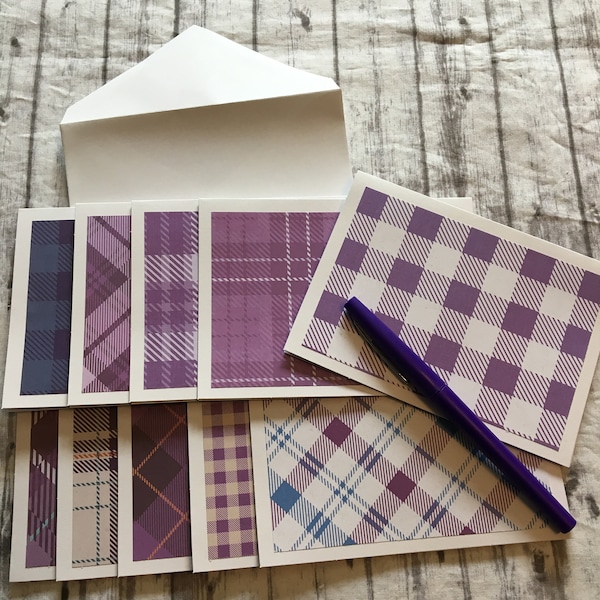 Plaid Note Cards - Etsy