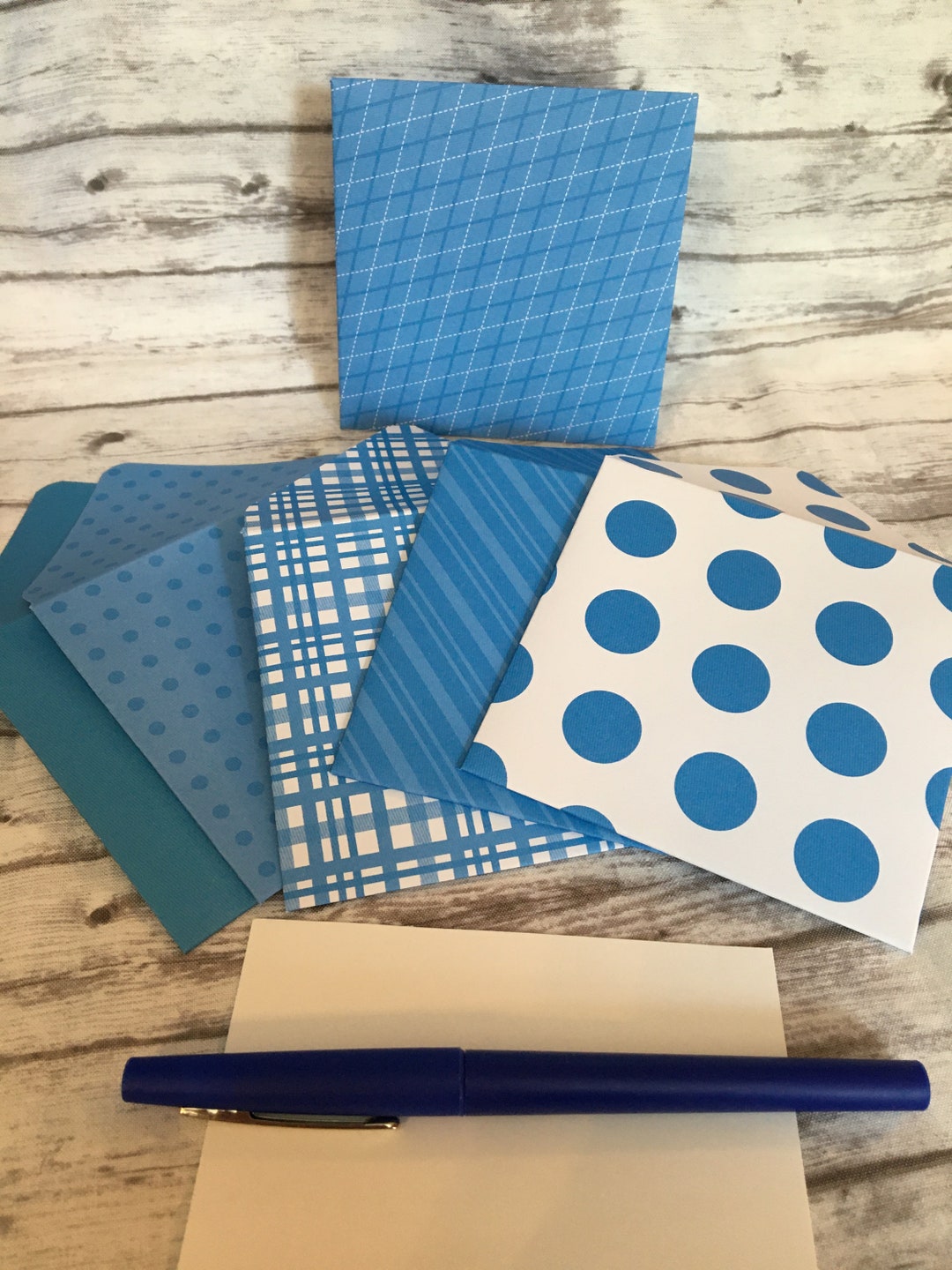 Blue Mini Envelopes Note Cards Set of 6 Envelopes Journal - Etsy