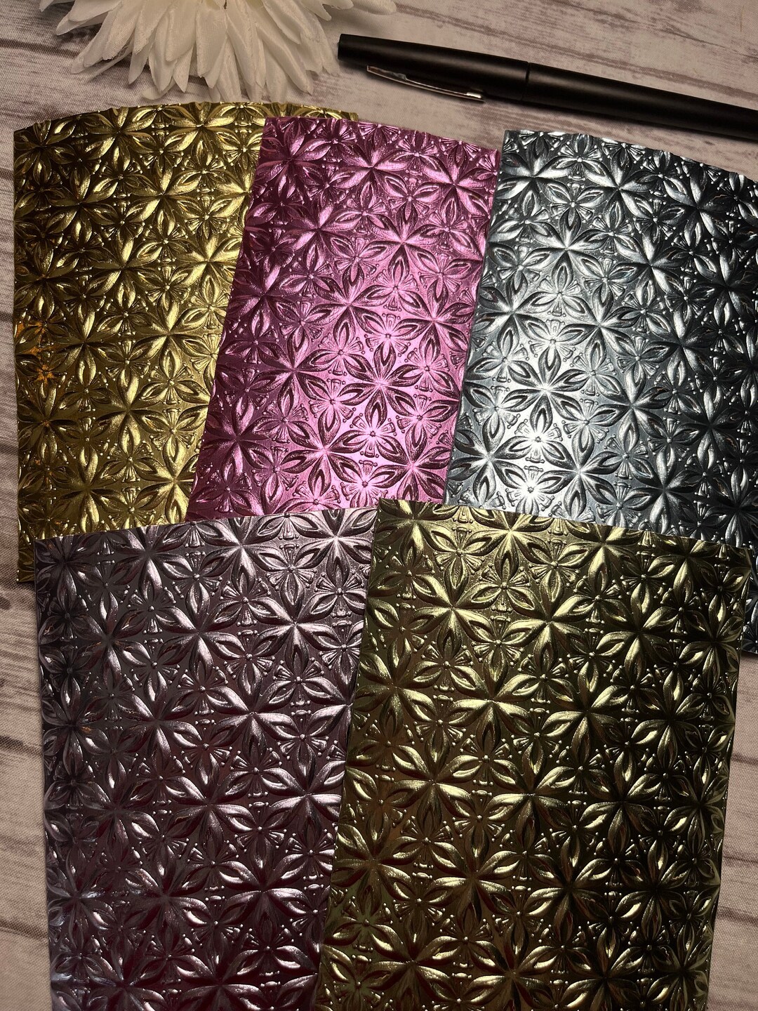 Embossed Paper, Embossed Foil Cardstock, Junk Journal Paper, 10 Count ...